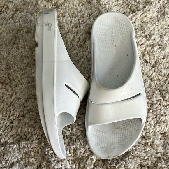 OOFOS | Shoes | Oofos White Sandal Slides | Poshmark